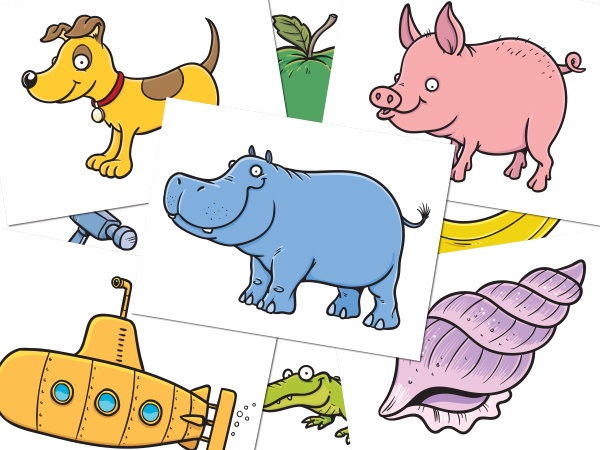 Cartoon Flashcards For Research Project