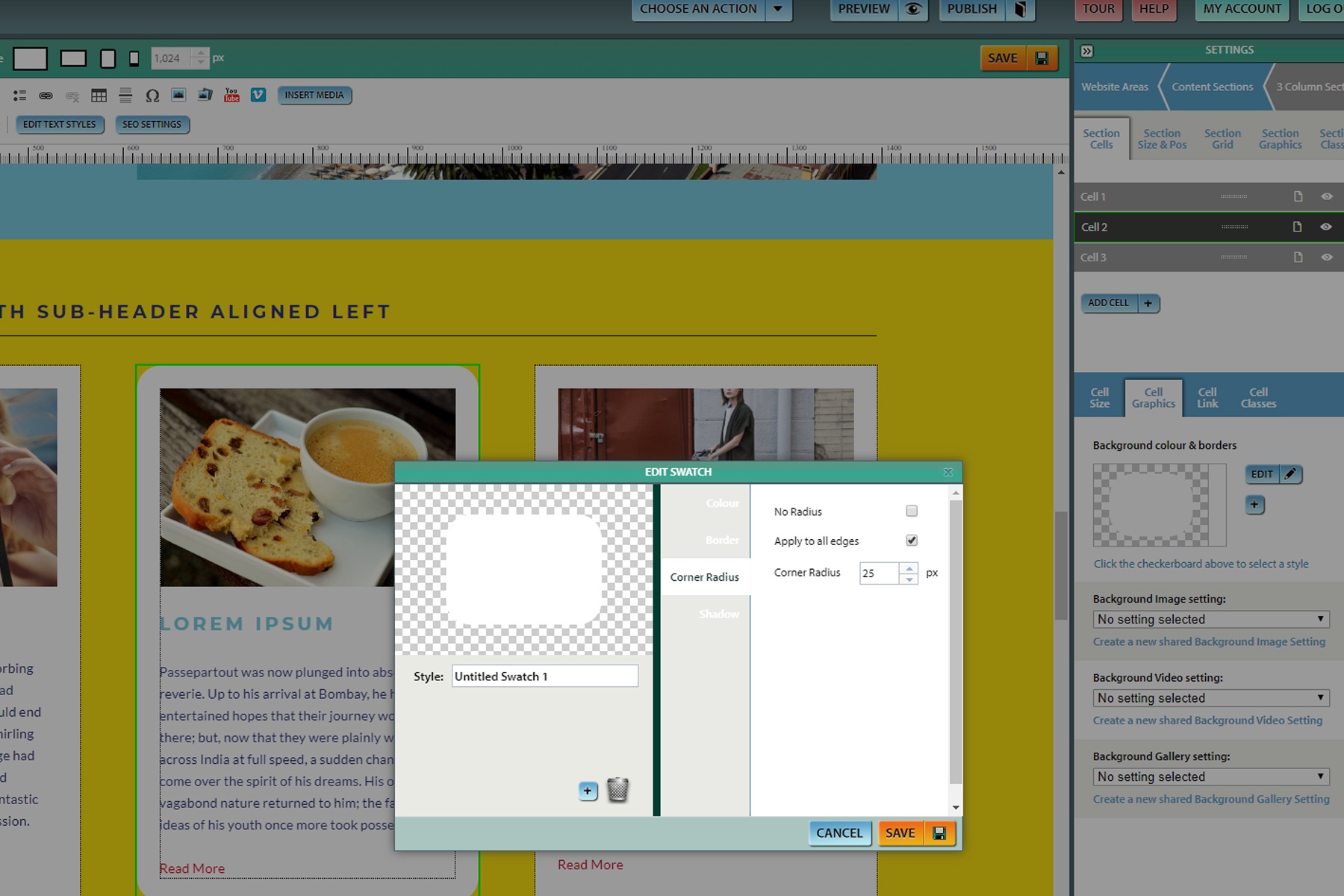 The Swatches Dialogue Box - Rounde d Corners