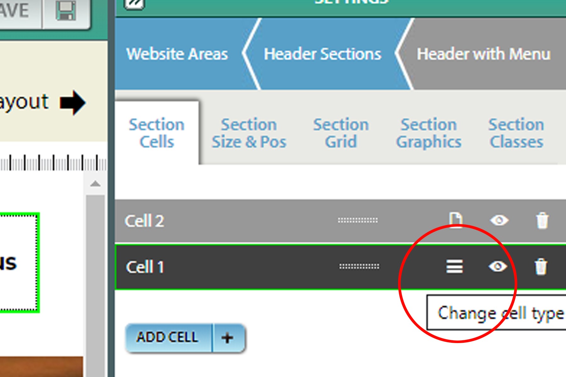 Changing A Cell To A Menu W idget