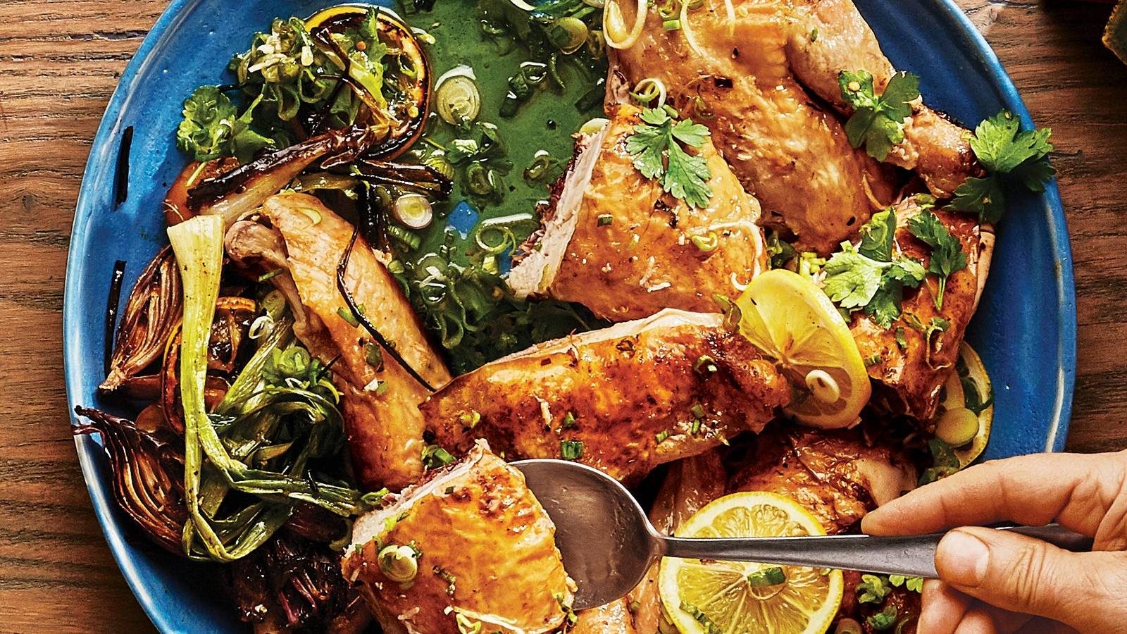 Chicken with Lemon and Spicy Spring Onions